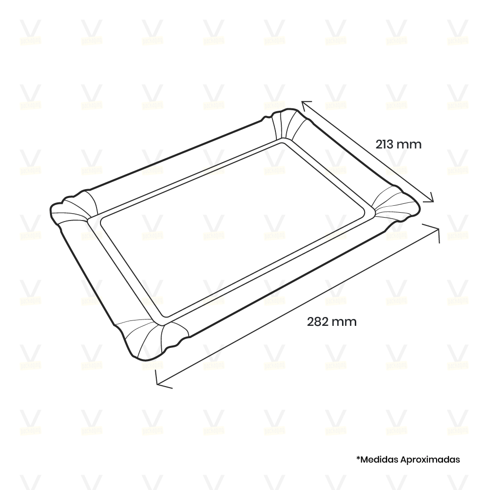 Bandeja Rectangular 10 - 213x282 mm - Industrias Vanni